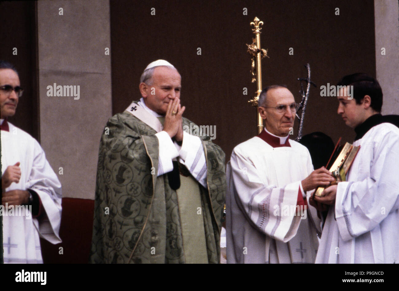 Juan Pablo II (1920-2005), the Pope during a religious celebration ...