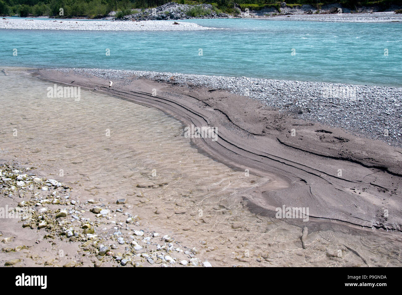 Gravel banks of the Lech near Reutte Stock Photo - Alamy