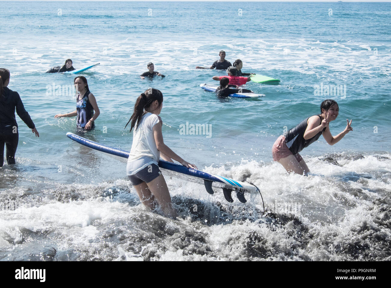 Dulan beach,Surfing,surfboards,lesson,on,coast,beach,near,Taitung,East ...