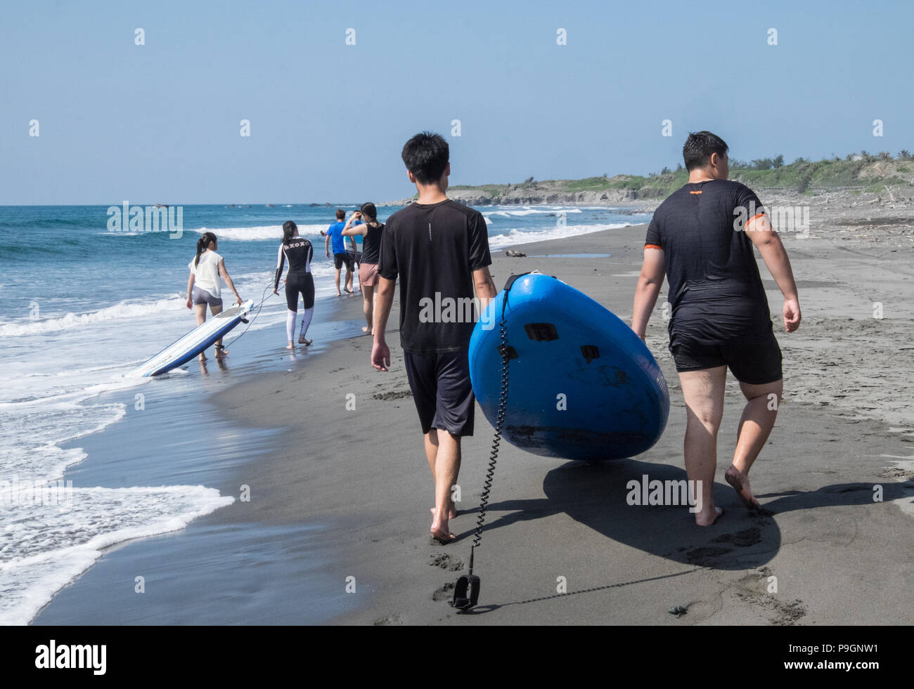 Dulan beach,Surfing,surfboards,lesson,on,coast,beach,near,Taitung,East ...
