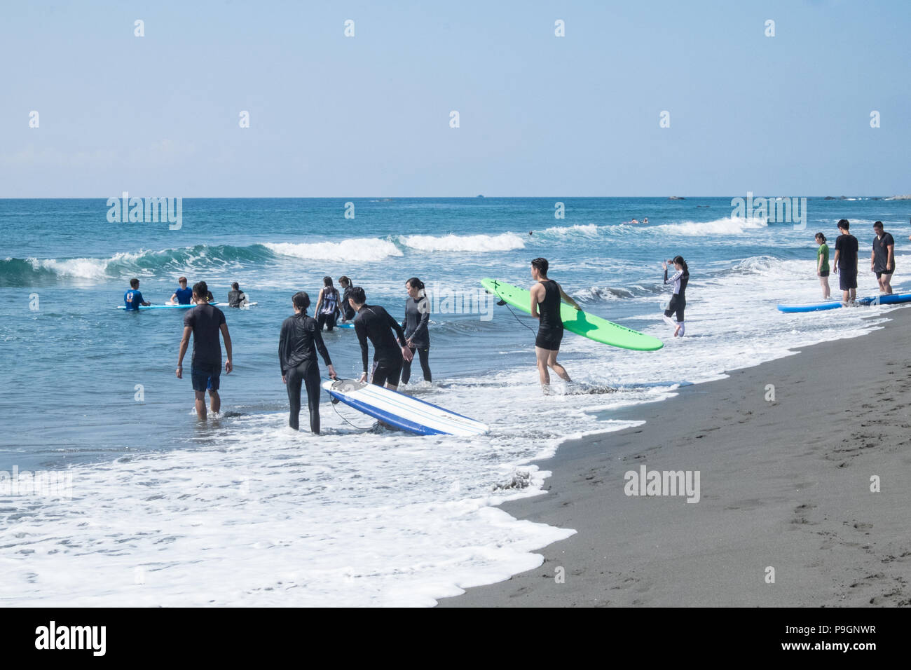 Dulan beach,Surfing,surfboards,lesson,on,coast,beach,near,Taitung,East ...