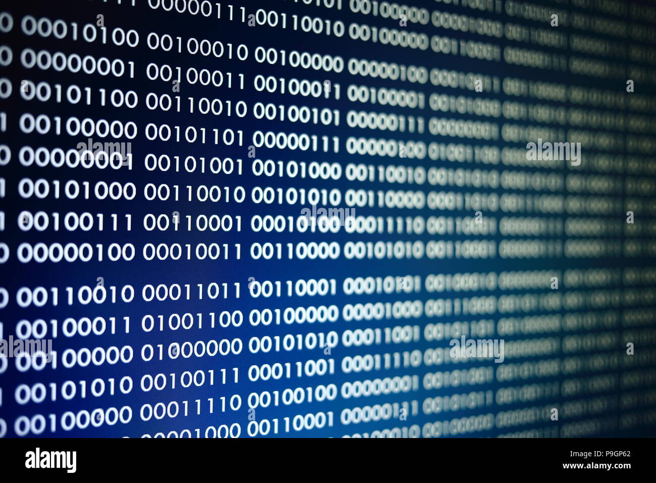 blue screen binary code. big data concepts working in cyberspace ...