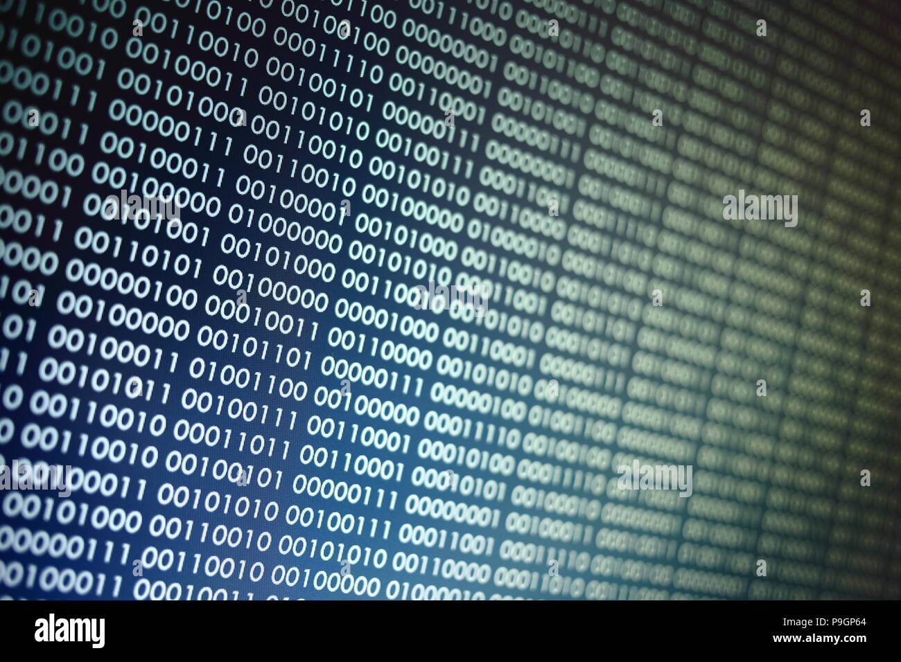 blue screen binary code. big data concepts working in cyberspace ...