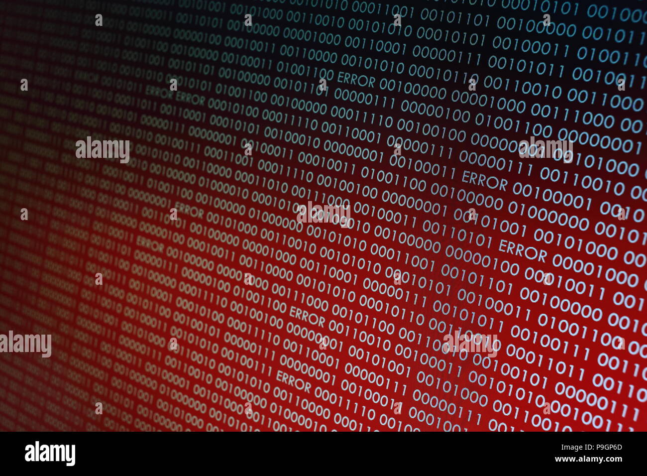 blocks of binary data. Blockchain concept. red background with computer ...