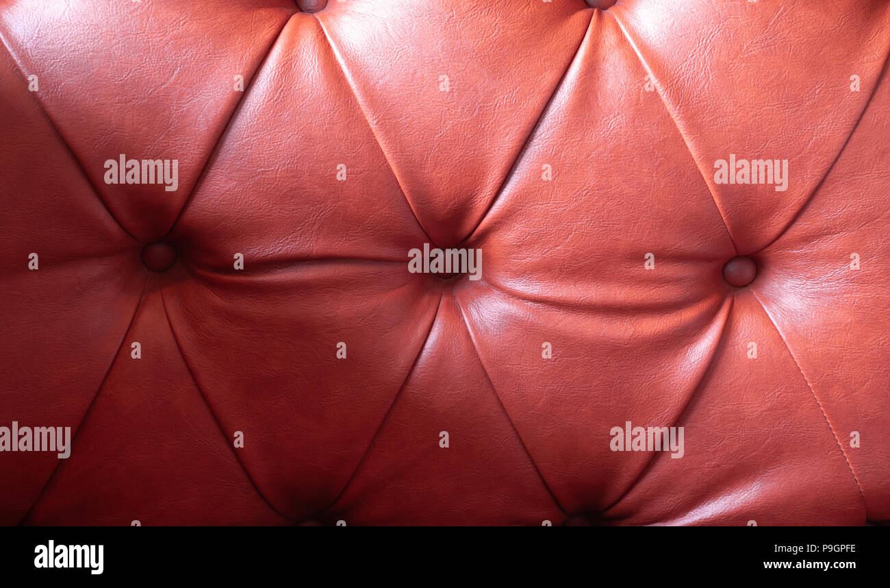 Detailed texture of creased brown leather padding upholstery ...