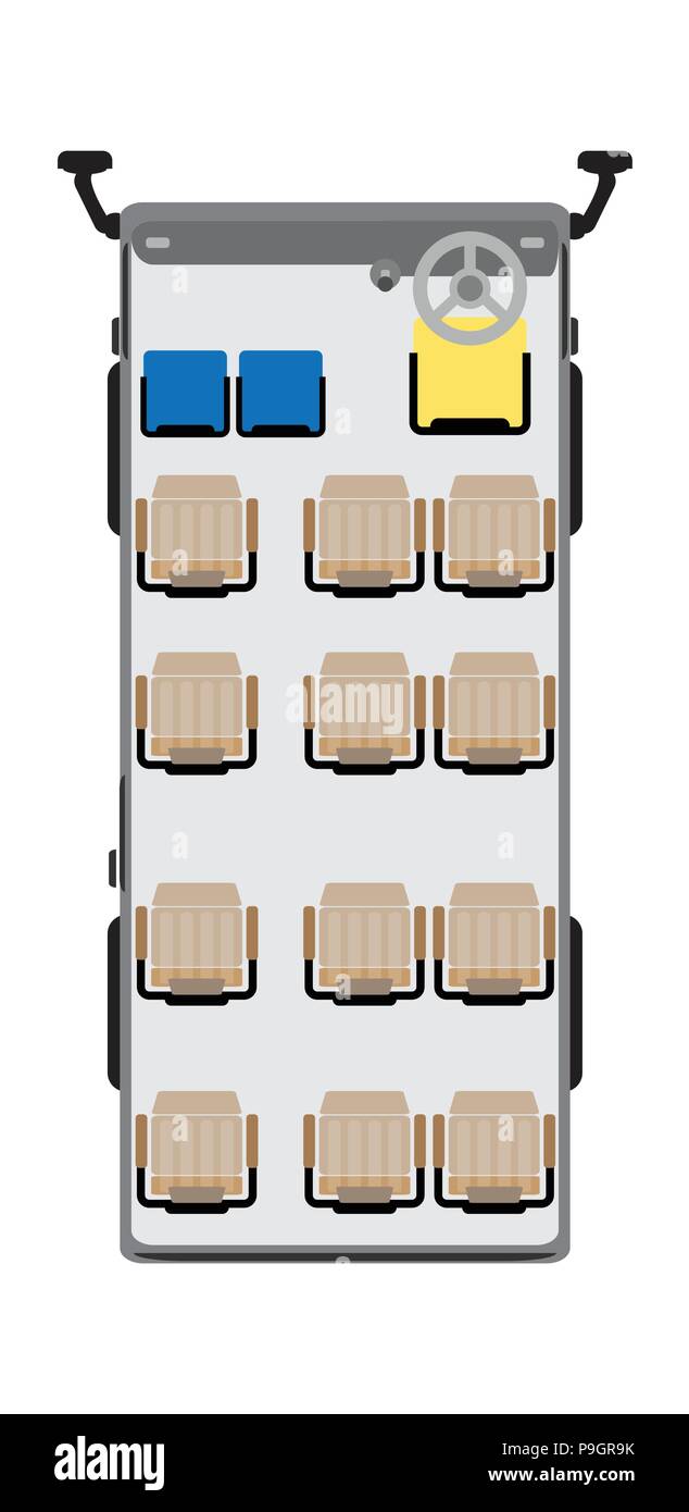 Mini Passenger bus seat map vector and illustration Stock Vector Image ...
