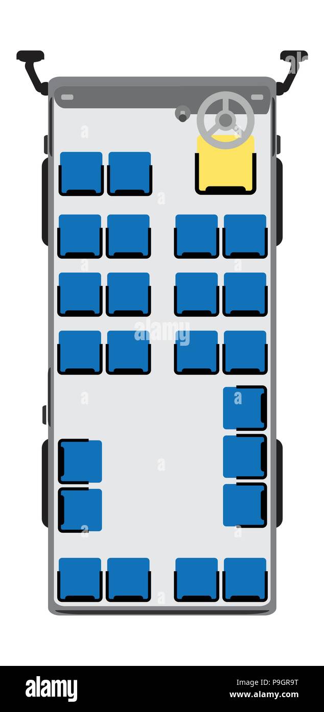 Mini Passenger bus seat map vector and illustration Stock Vector Image ...