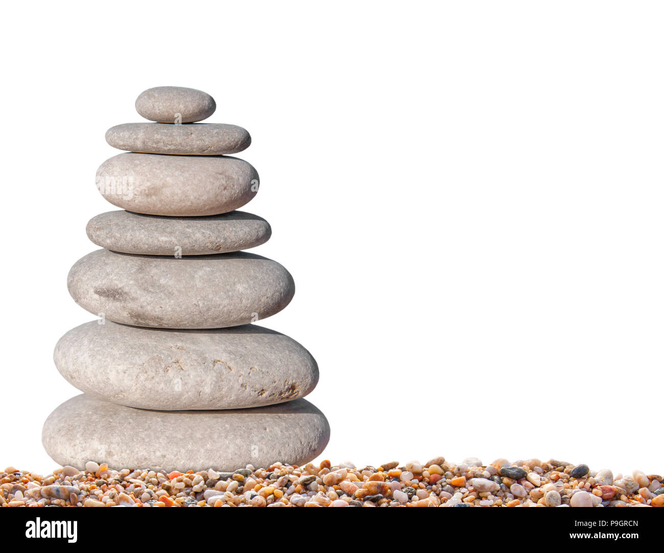 Small beach zen stone close up for spa and balance symbol Stock Photo ...