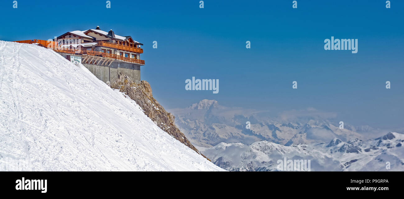 Mountain Top Restaurant in the French Alps near Val d'Isere Stock Photo ...