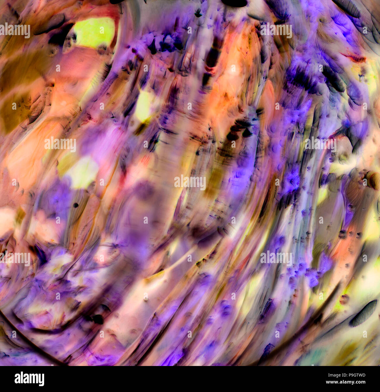 Soft focus abstract color patterns on handmade glass Stock Photo - Alamy