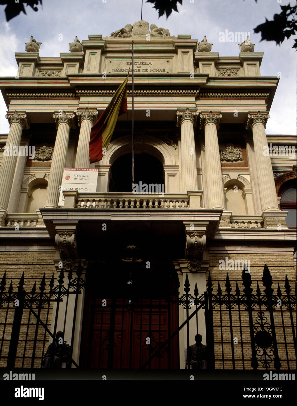Detail of the façade of the School of Mining Engineering, built by ...
