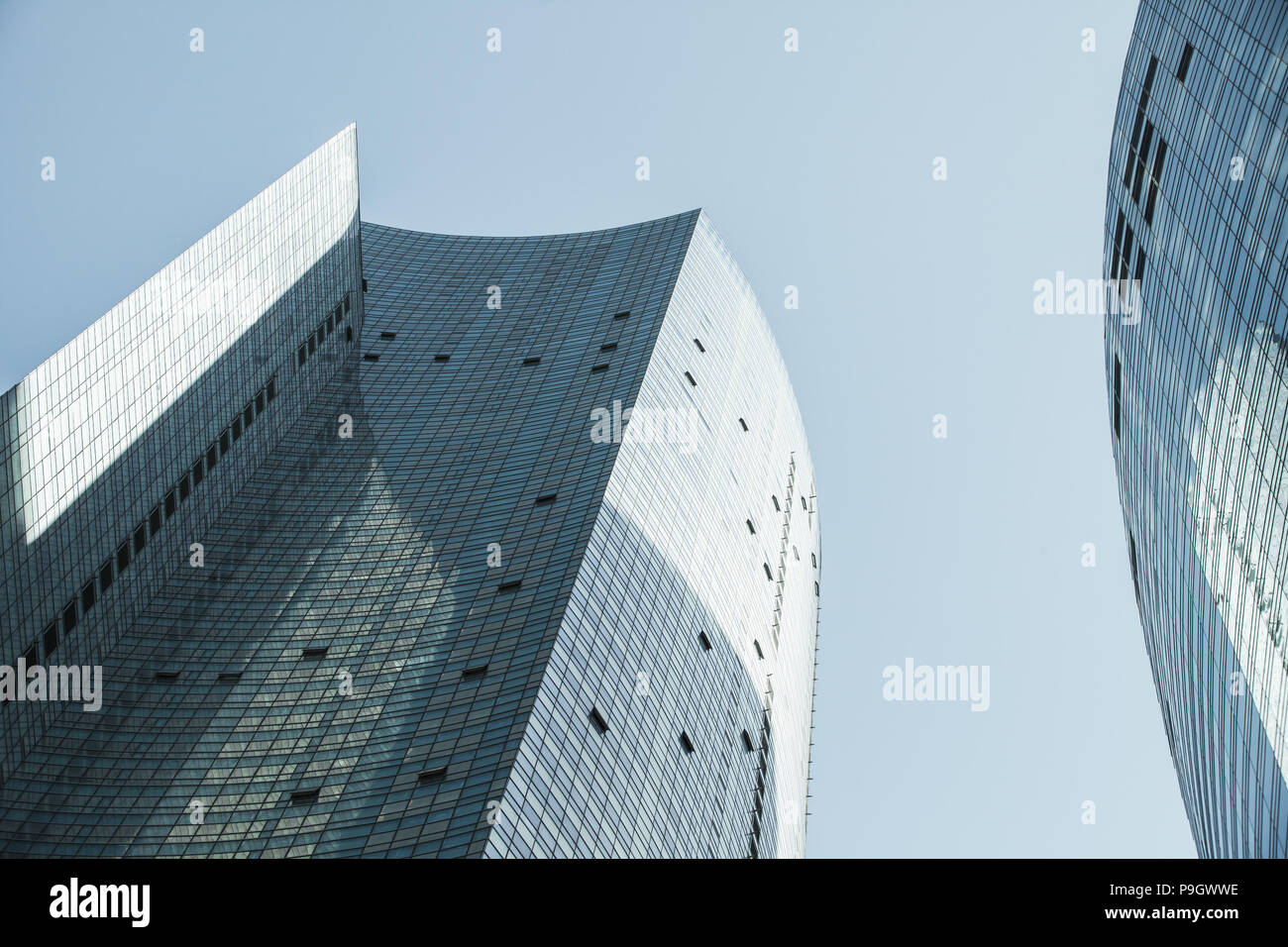 Abstract modern architecture background photo, tall office towers made ...