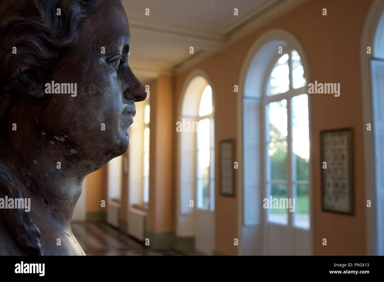 Gallery passage: a north-facing gallery passage of a French Château ...
