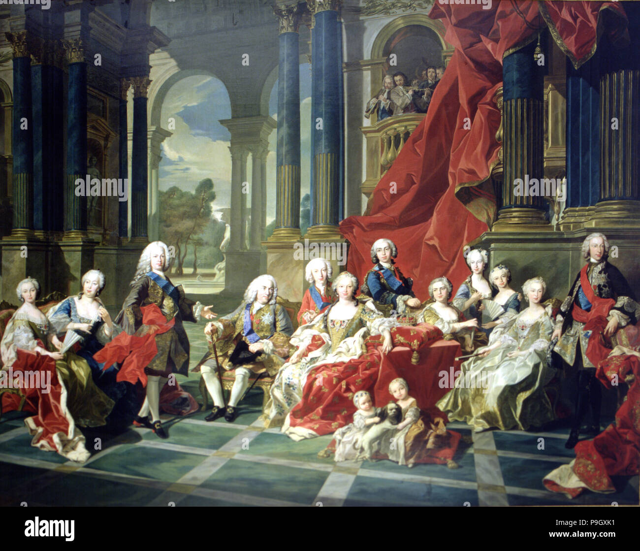 The family of Felipe V, oil painting, appear with the king, his second ...