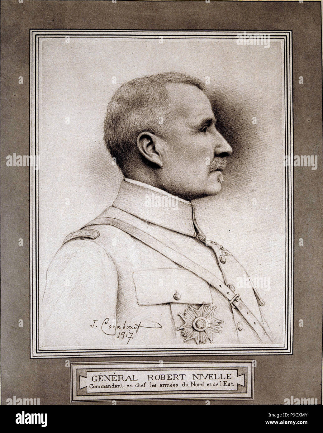 Robert Neville (1856-1924), French general, engraving in 'La ...