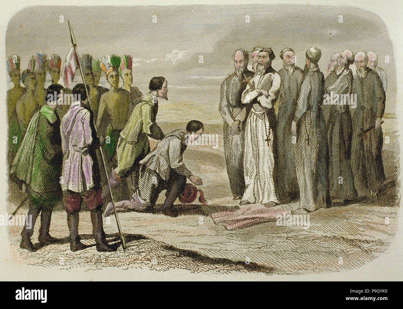 The Franciscan missionary Fray Martin de Valencia is received at the ...