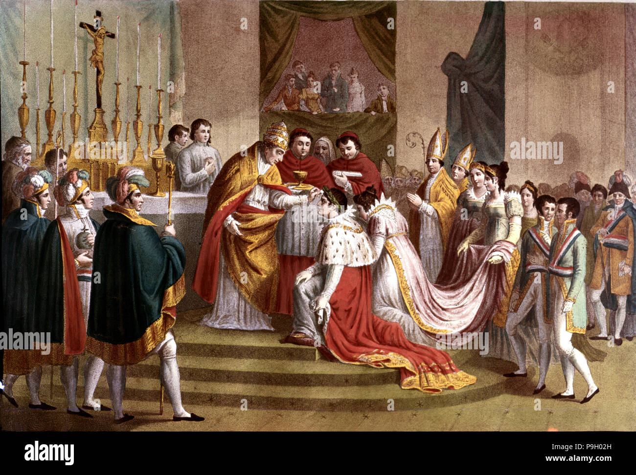 Pius VII crowns Napoleon as emperor in Notre Dame in 1804 Stock Photo ...