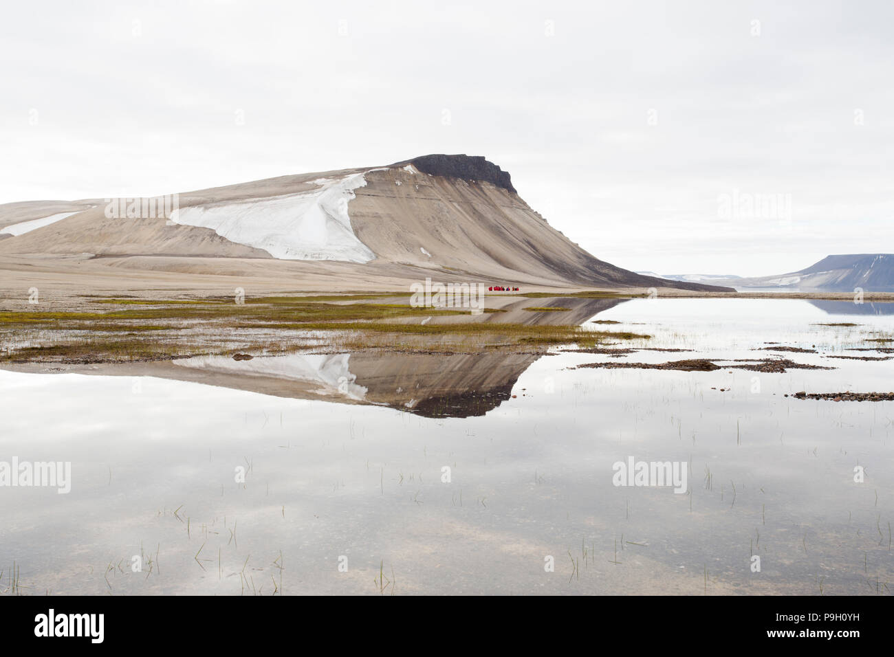 Tourists explore a Polar Desert. Zeipelodden, Svalbard Stock Photo - Alamy