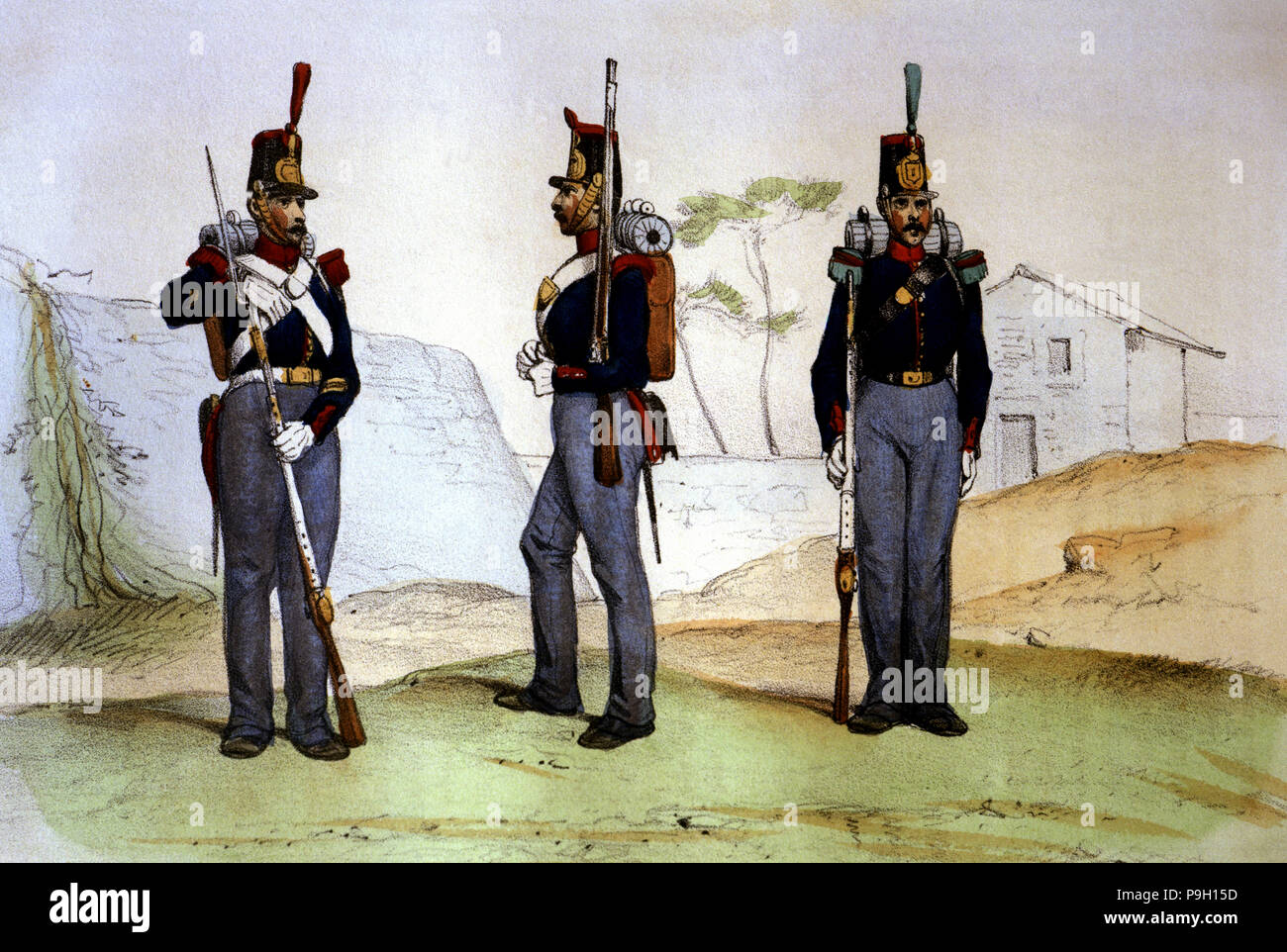 Reign of Elizabeth II. 1833 - 1868. Infantry, 1848, infantry soldiers ...