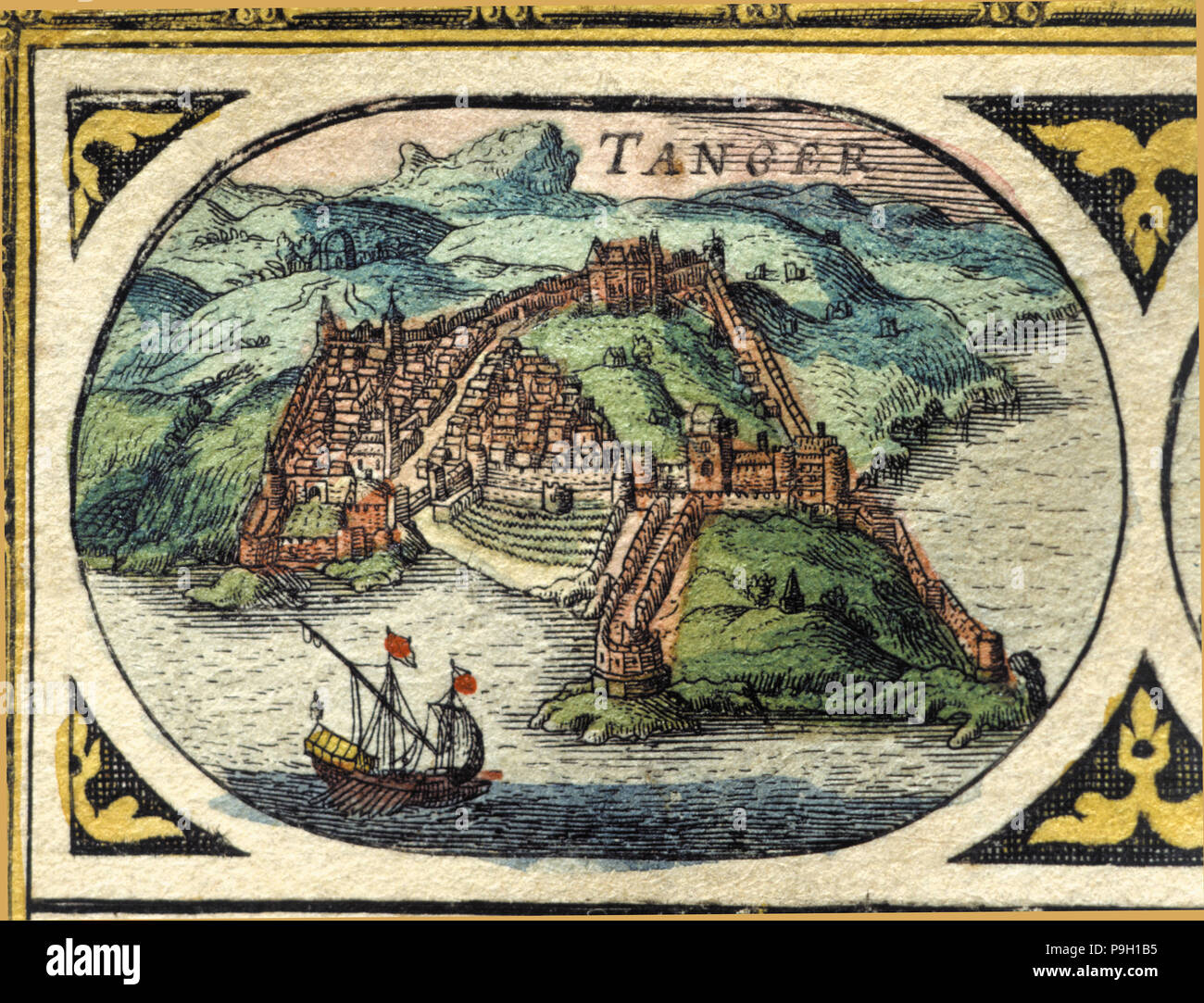 Tangier, colored engraving from the book 'Le Theatre du monde' or ...
