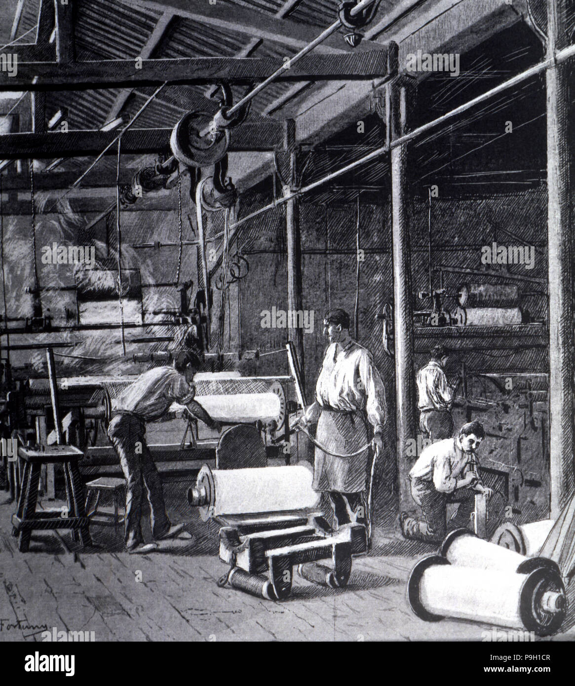 Textile factory 19th century hi-res stock photography and images - Alamy