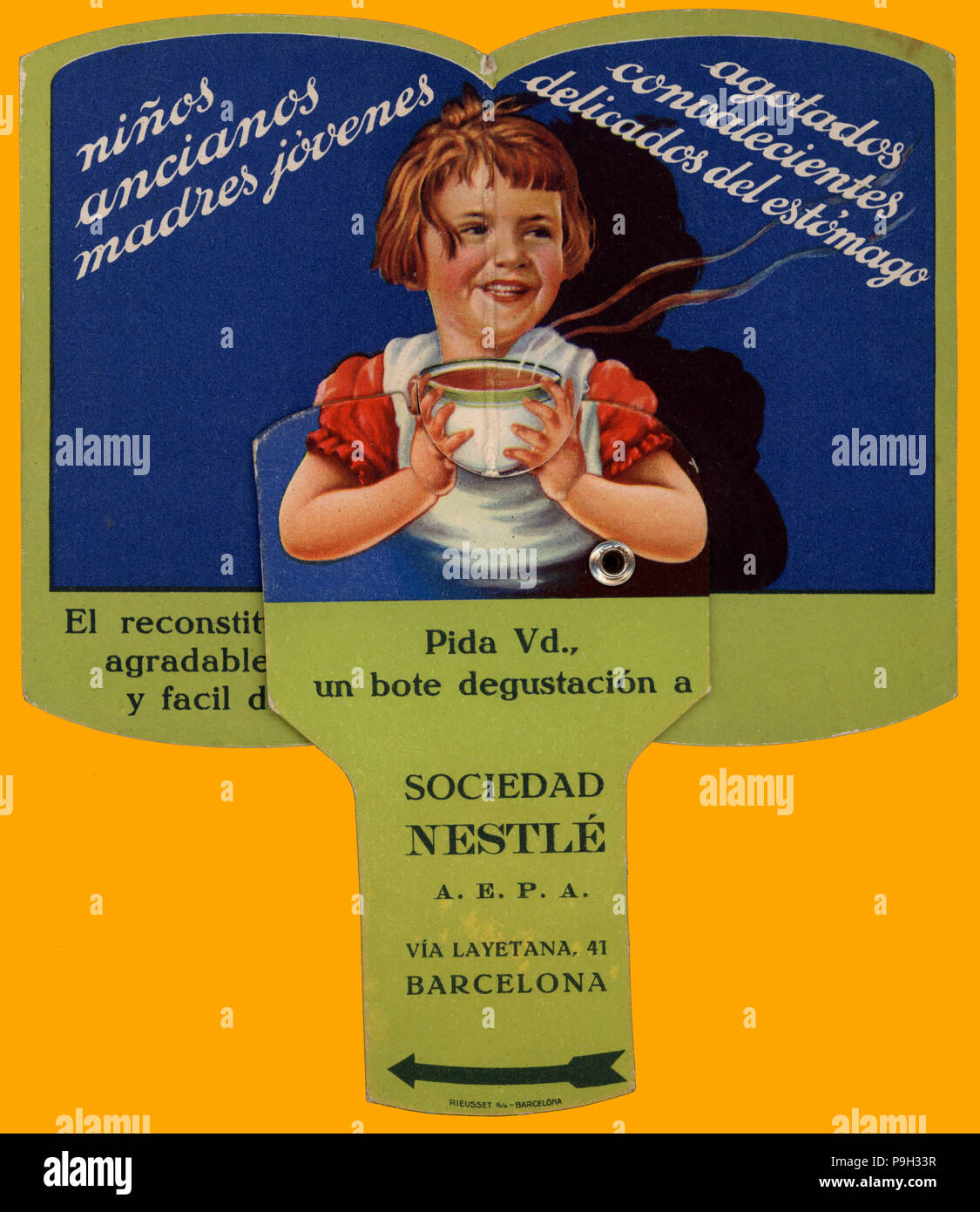 Advertising for Nescao, product of Nestle Company. Pull-down fan ...