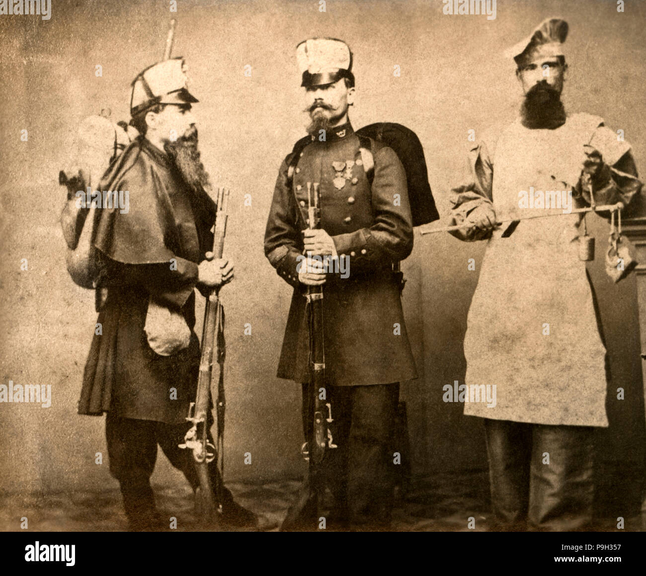 Infantry army and cook from the Spanish army in 1860 Stock Photo - Alamy