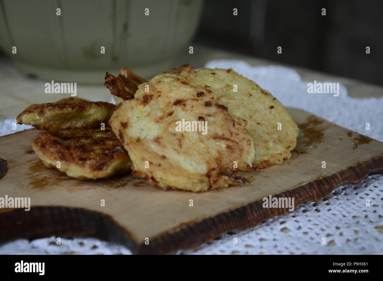 cooked cutlets from courgettes in the home kitchen Stock Photo - Alamy
