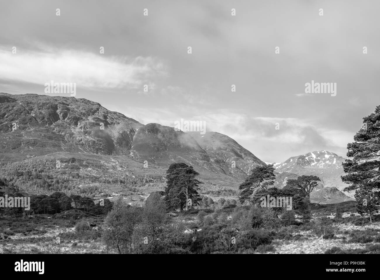 Scottish landscape. mountains and beautiful sky above Scotland Stock ...