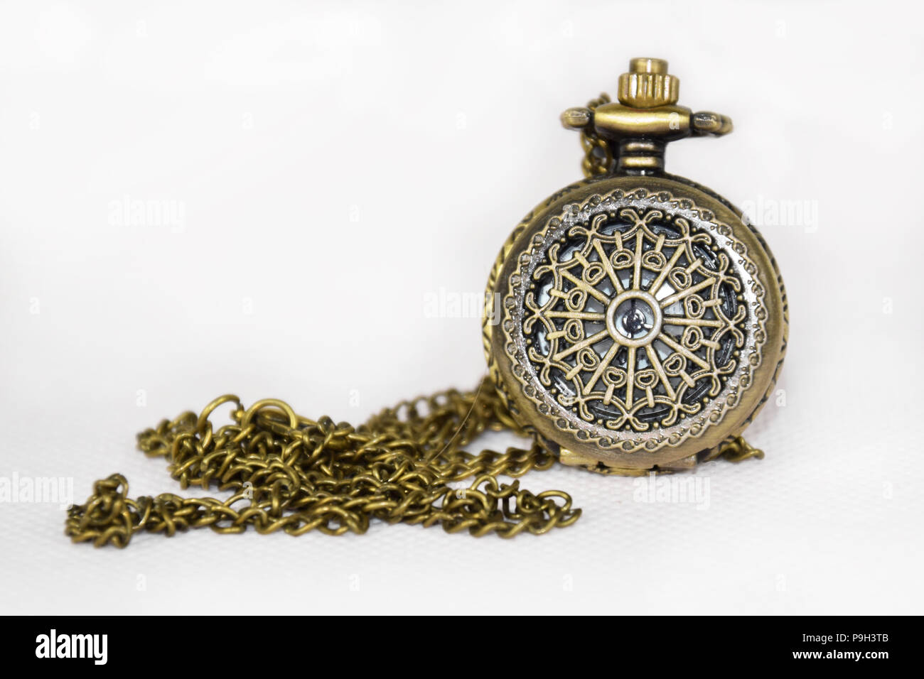 Ornamented Pocket Watch with Chain - Vintage, Antique Isolated Object ...