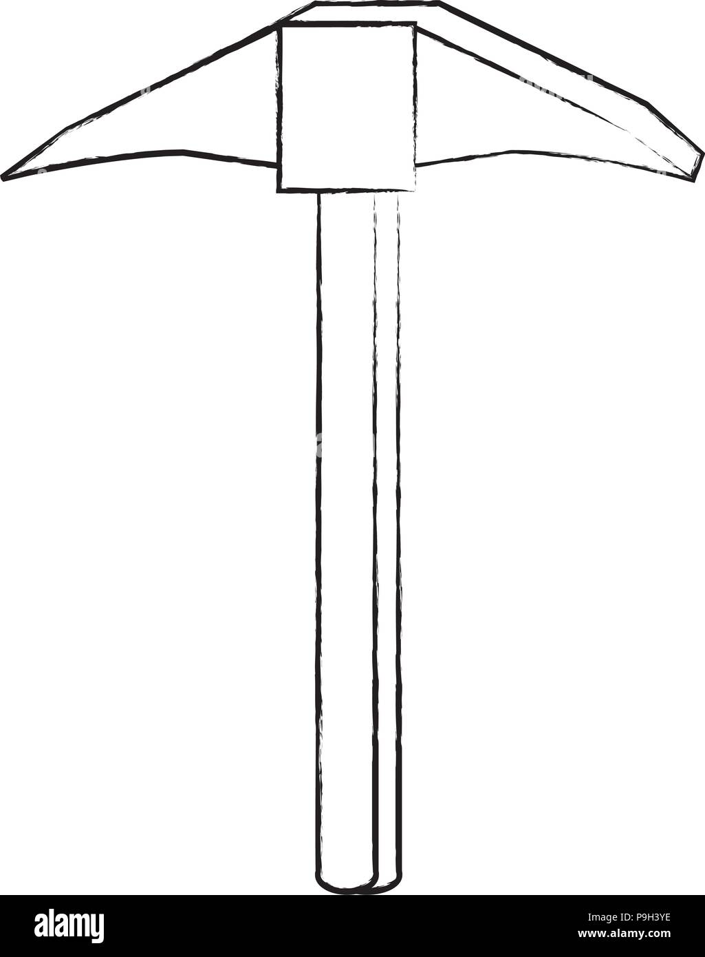 pickaxe tool icon over white background, vector illustration Stock ...