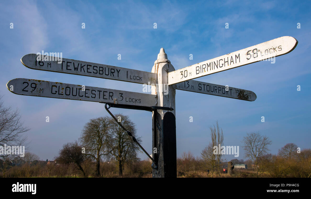 Direction sign at Diglis Junction. Where the canal meets the River ...