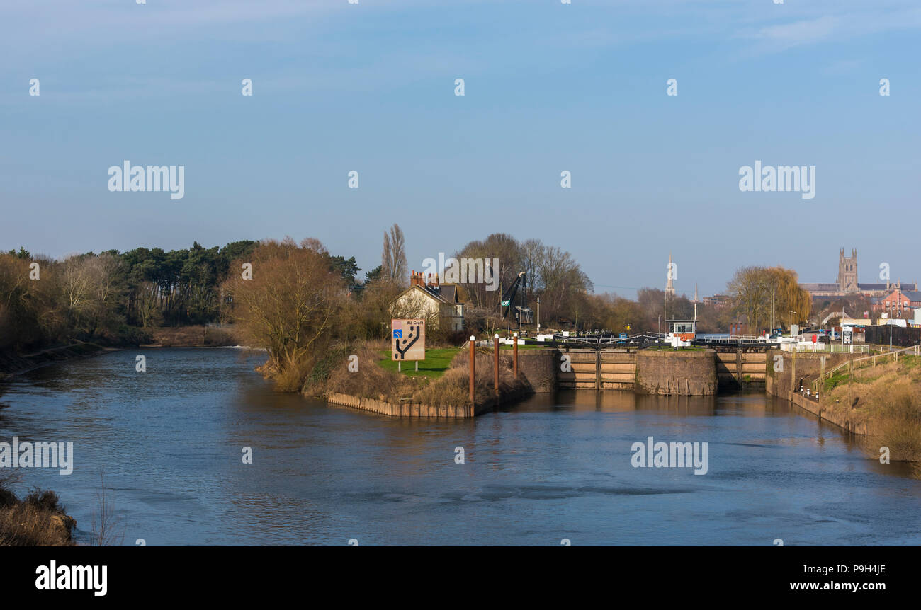 Diglis Island, Worcester, Worcestershire, Engand, Europe Stock Photo ...