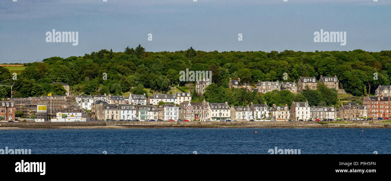 The houses on the foreshore at Rothesay on The Isle of Bute, Scotland ...