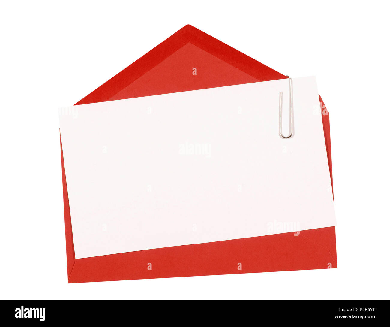 Red envelope with invitation card Stock Photo - Alamy