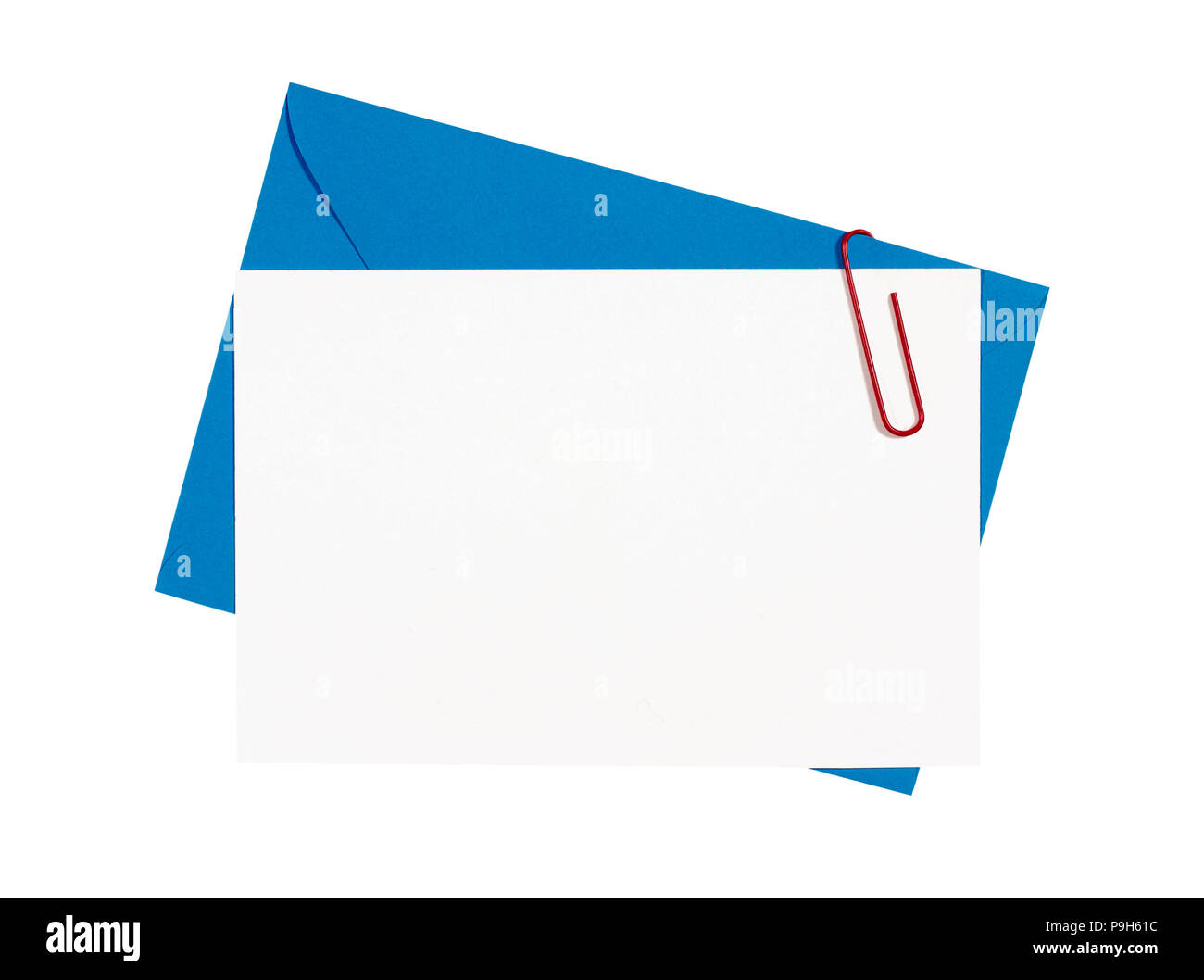 Blue envelope with blank invite card Stock Photo - Alamy