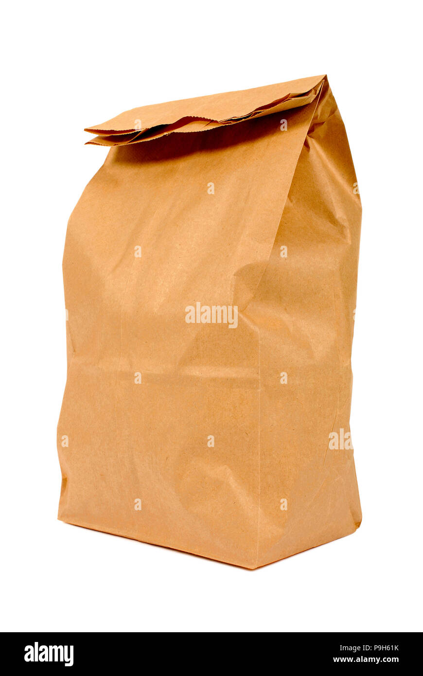 Brown paper lunch bag isolated Stock Photo - Alamy