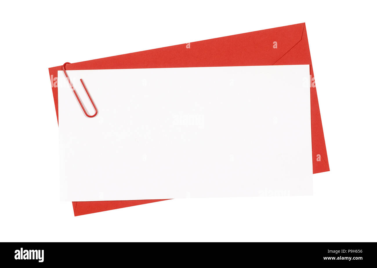 Red envelope with balnk letter Stock Photo - Alamy