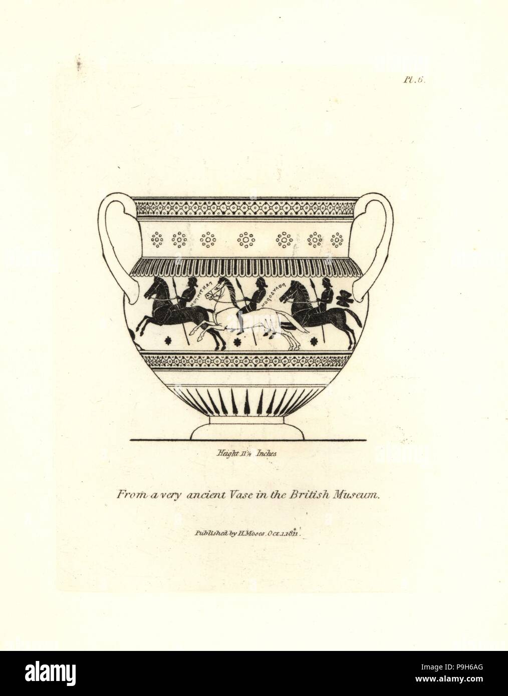 Depiction of ancient warriors with spears on horseback from a very ...