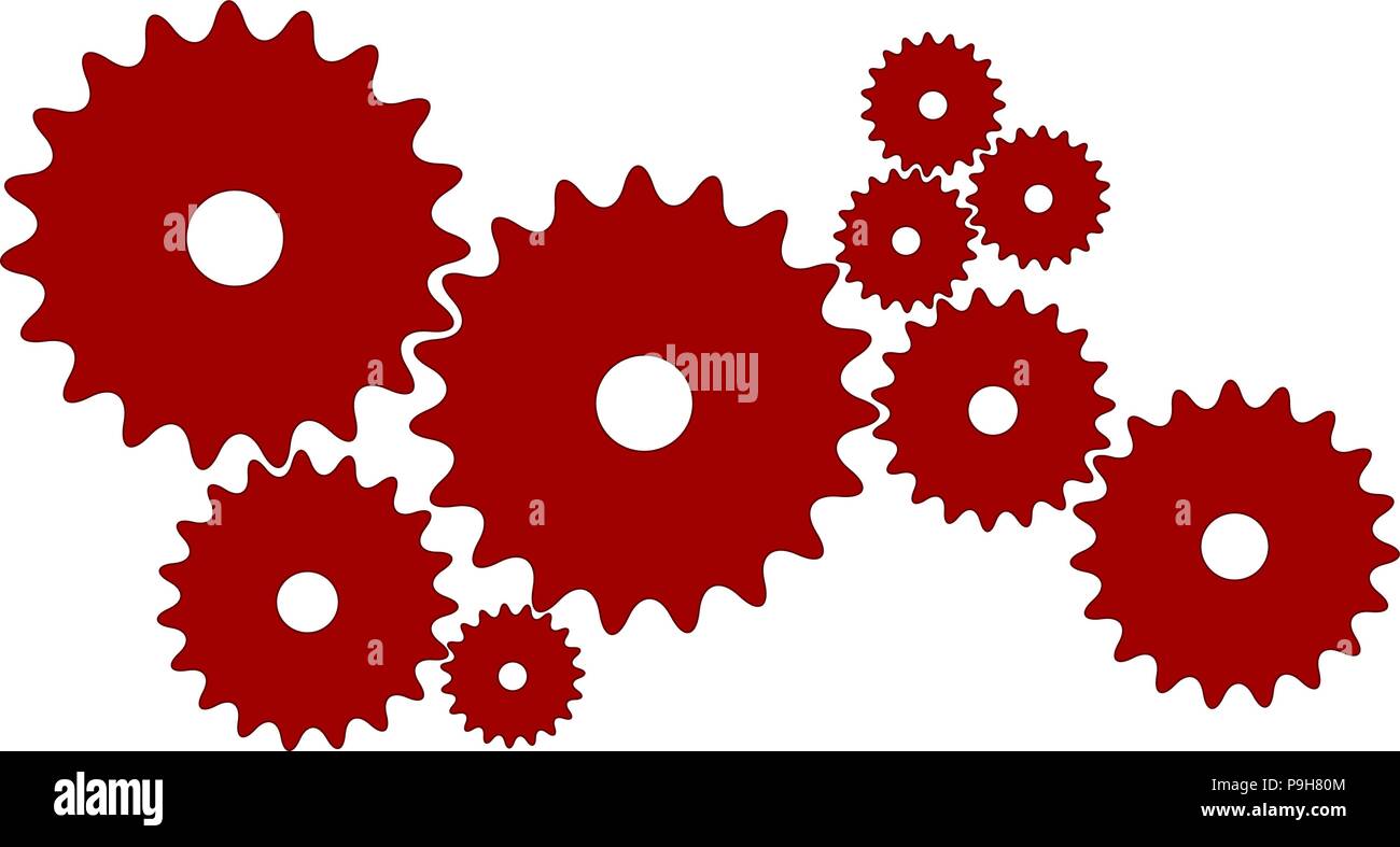 Gears in red design on white background Stock Vector Image & Art - Alamy