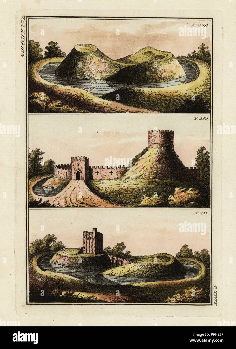 Ruin of an old Norman castle with moat 249, Norman castle at Trematon ...