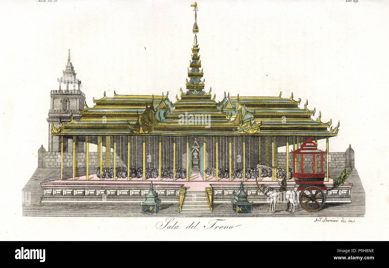 Amarapura Palace, throne room of King Bodawpaya, Emperor of Burma ...