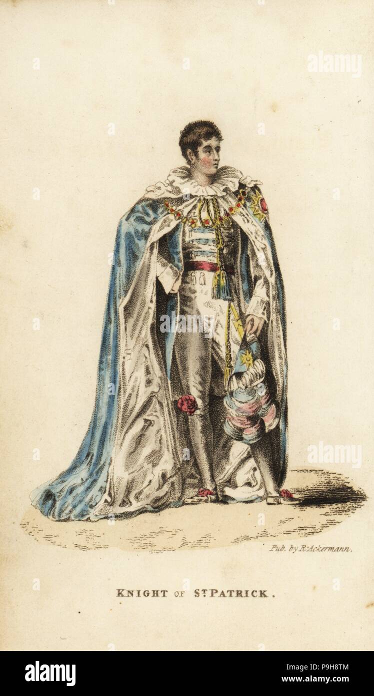 Knight of St. Patrick in ceremonial velvet mantle and collar ...