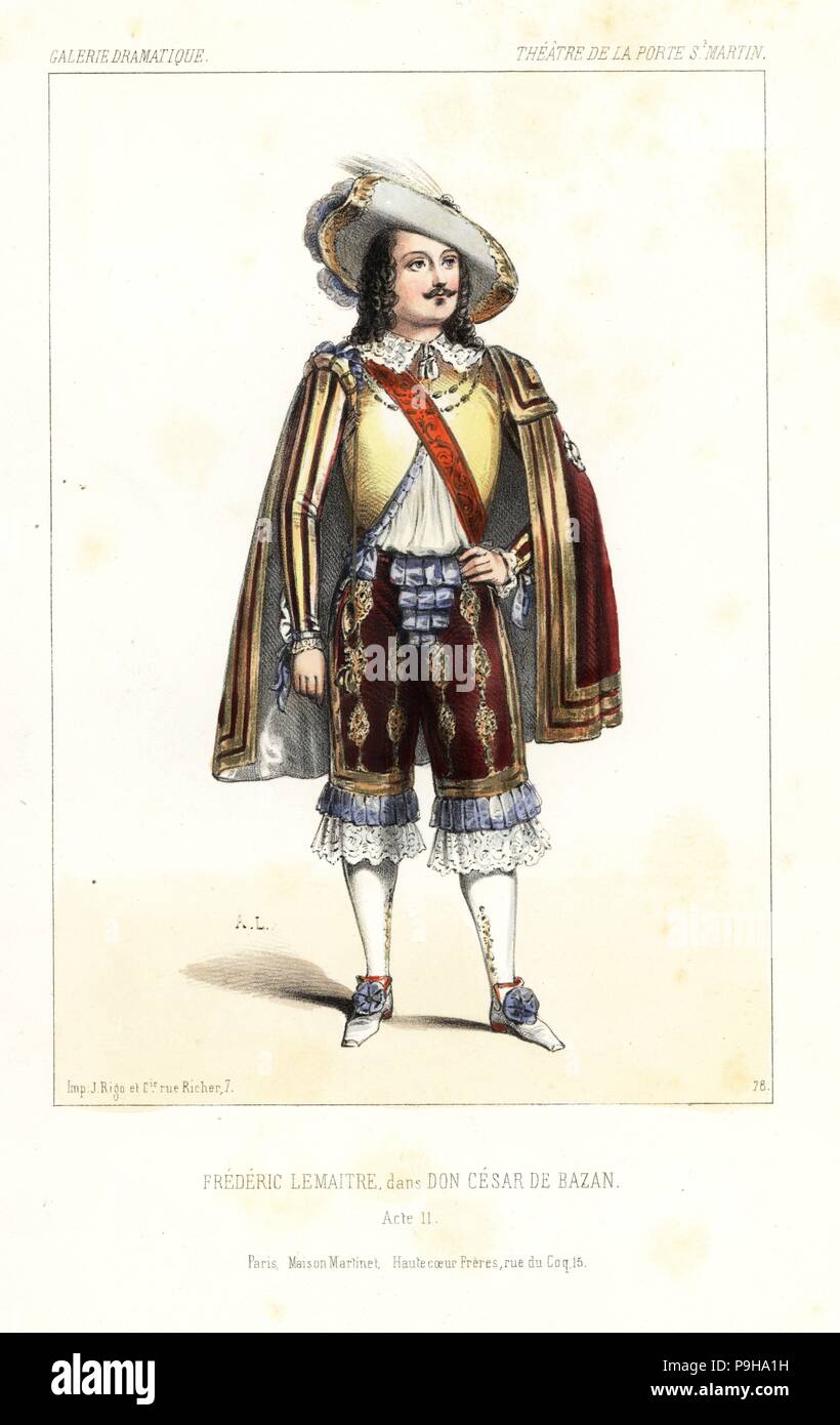 French actor Frederic Lemaitre in Don Cesar de Bazan by Dumanoir and ...