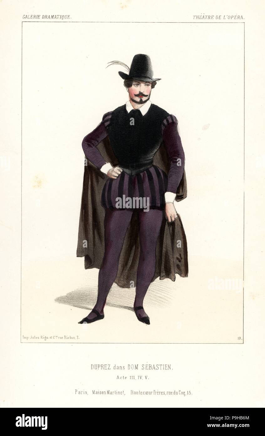 French tenor Gilbert Duprez in Dom Sebastien, Act III,IV,V, by Gaetano ...
