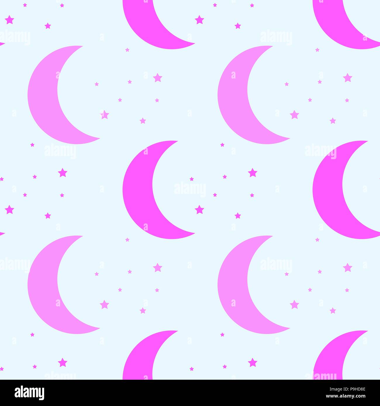 seamless pattern. children's pattern. night pattern. moon and star ...