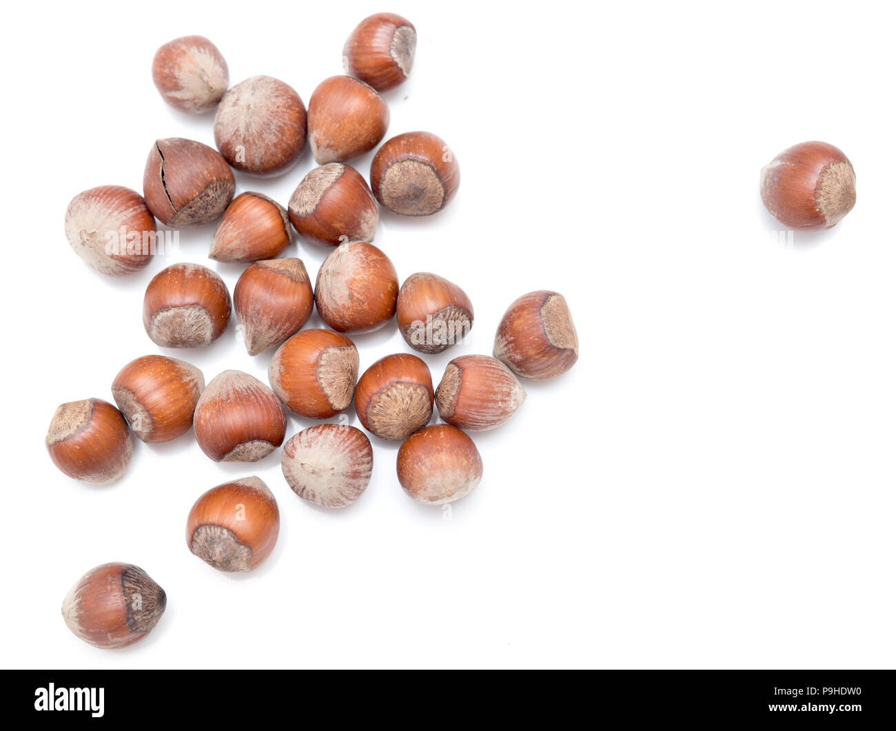 Hazelnuts isolated on white background Stock Photo - Alamy
