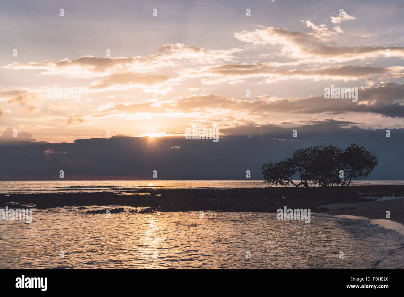 Beautiful sunset on the island of Neil Andaman and Nicobar Islands ...