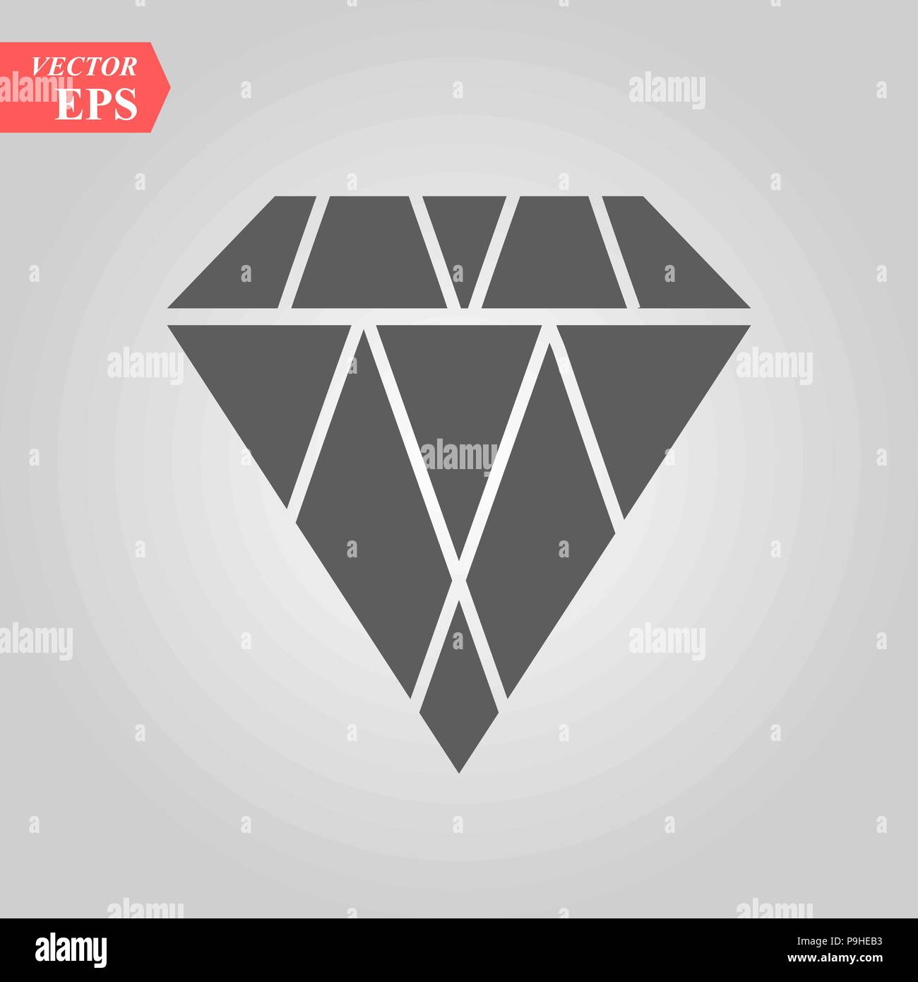 Diamond vector icon, flat design best vector icon Stock Vector Image ...
