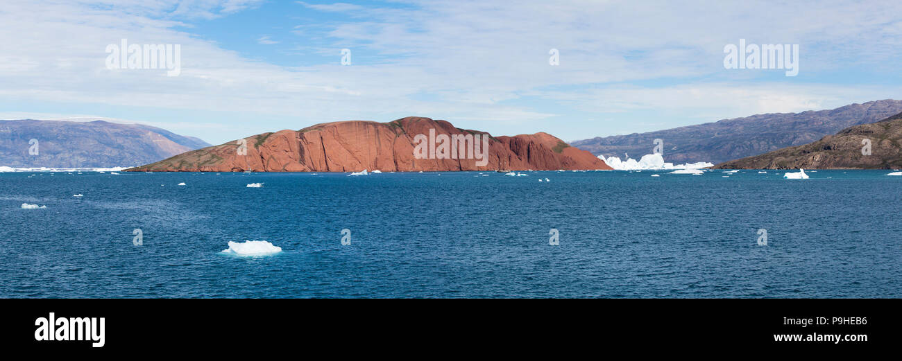 Landscape, Red Island, Rødefjord, Scoresby Sound, Greenland Stock Photo ...
